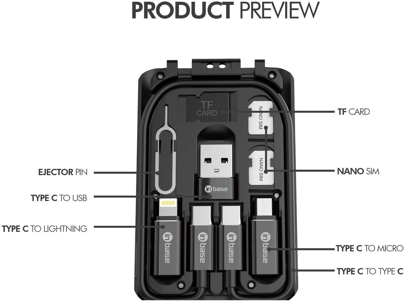 Inbase Special Edition Multifunctional Box - Multi Data Cables (Micro
